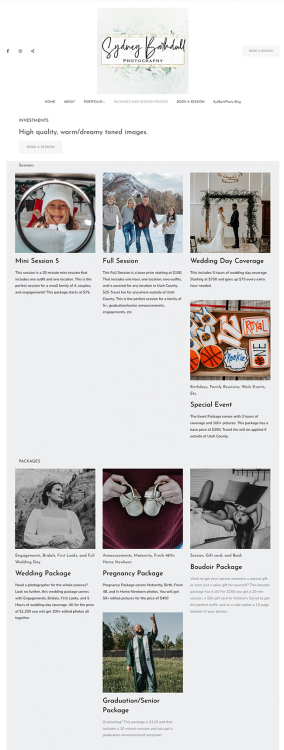 How to Create Photography Packages - Tips and Price Guide